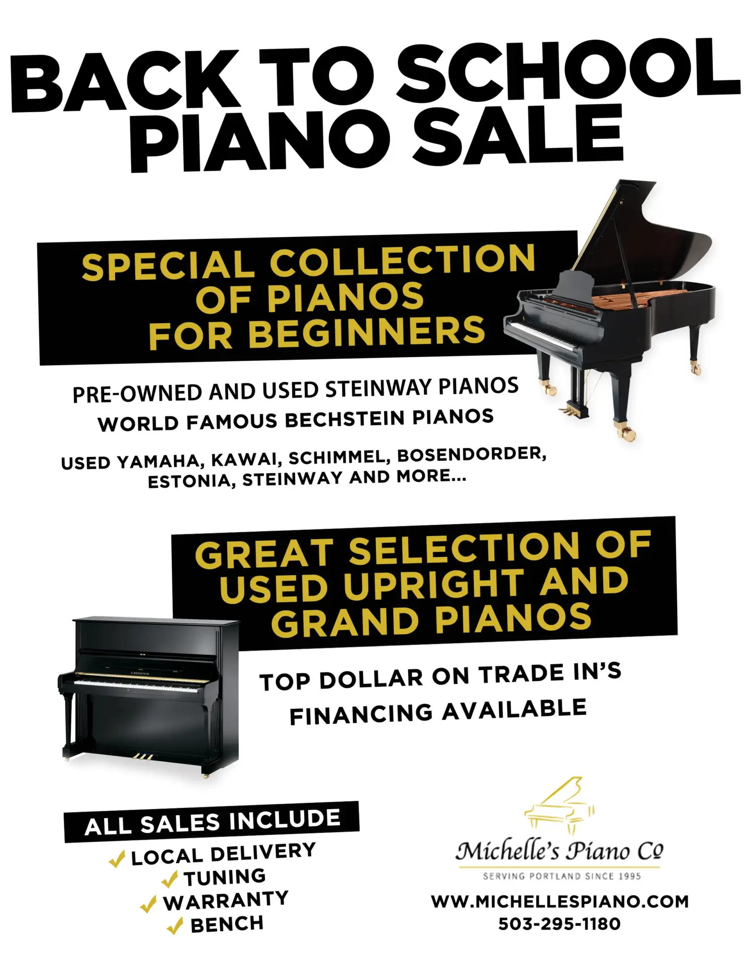 Back to School Piano Sale 2024 - Michelles Piano in Portland OR